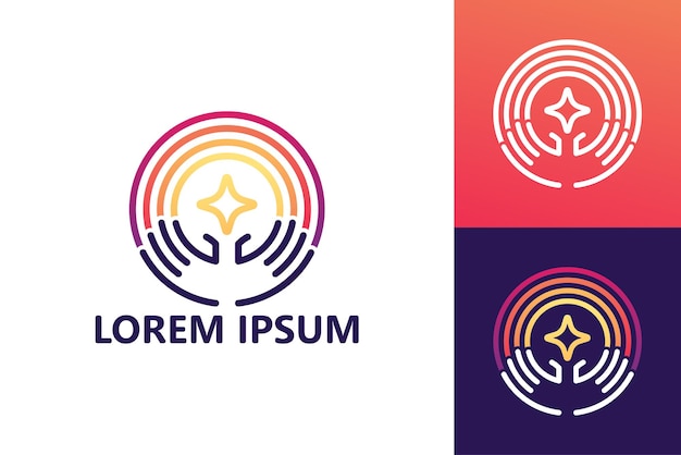 Vibrant Concentric Circles with Radiant Star Logo Design | Jiffy Designs