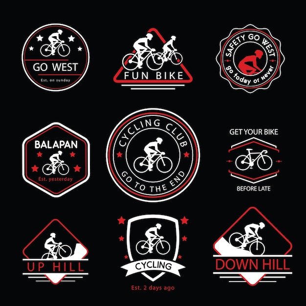 Vibrant Cycling Badges with Retro Designs and Motivational Slogans ...