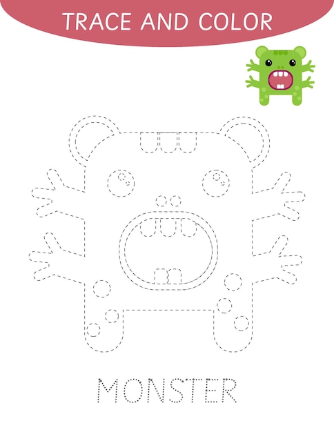 Adorable Monster Tracing and Coloring Template | Jiffy Designs