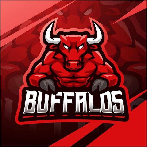 Fierce Red Buffalo Mascot Logo for Sports Teams | Jiffy Designs