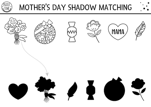 Playful Mother's Day Shadow Matching Game | Jiffy Designs