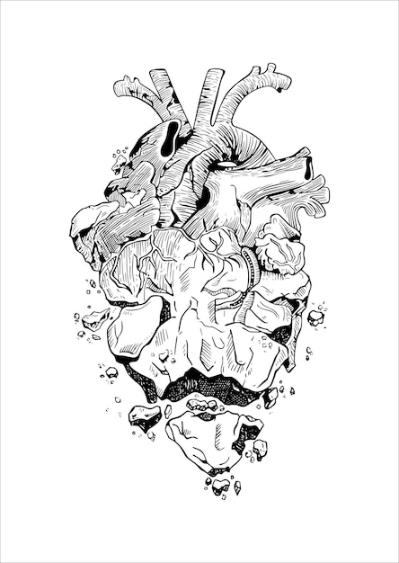 Surreal Heart Illustration with Organic Shapes and Textures | Jiffy Designs
