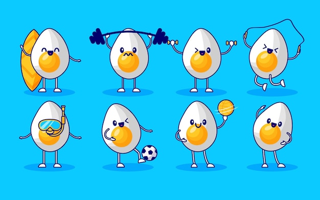 Adorable Egg Avatars Engaging in Playful Activities | Jiffy Designs