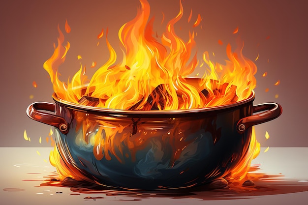 Blazing Culinary Delight: A Fiery Pot of Culinary Passion | Jiffy Designs