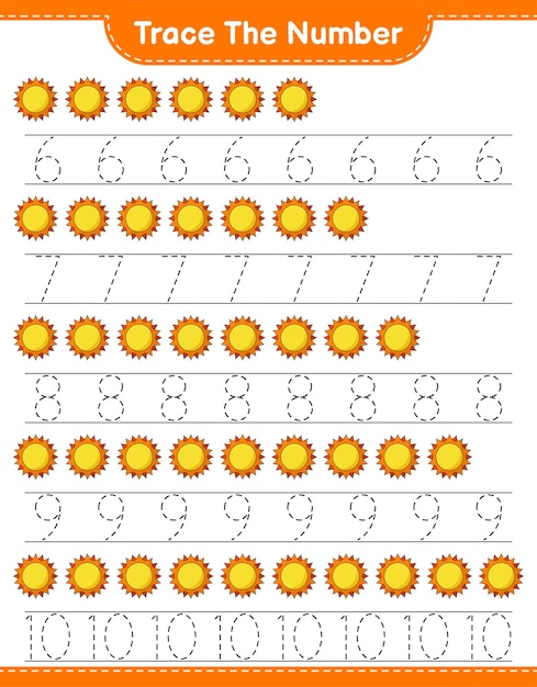Sunflower Tracing Worksheet Teaches Numbers 1-10 | Jiffy Designs
