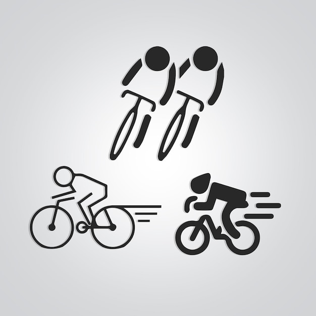 Diverse Collection of Vibrant Cycling Pictograms | Jiffy Designs