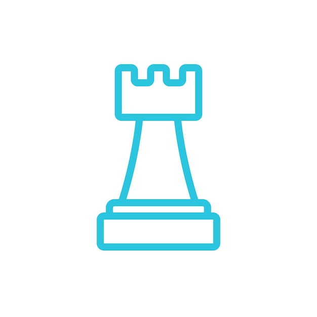 Minimalist Blue Chess Rook Icon | Jiffy Designs