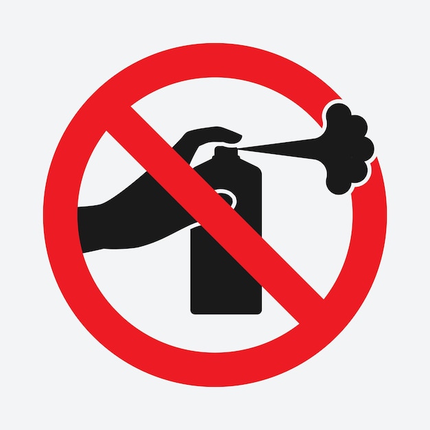 Prohibition Symbol for Aerosol Sprays and Cans | Jiffy Designs