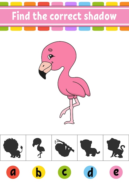 Flamingo Shadow Matching Game for Kids | Jiffy Designs