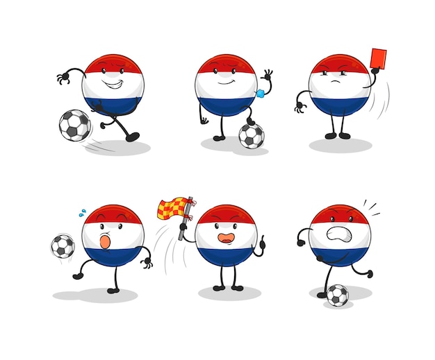 Vibrant Collection of Playful Dutch Soccer Ball Mascots | Jiffy Designs