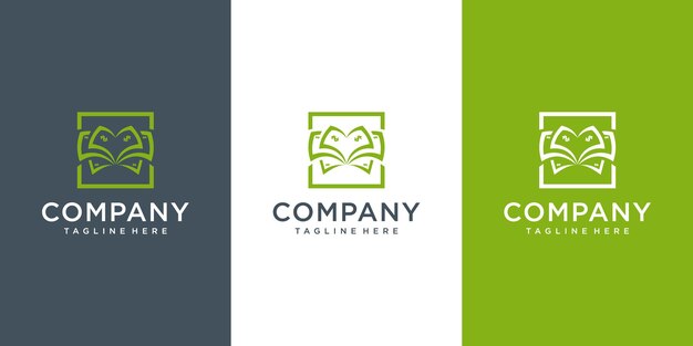 Vibrant Green Open Book Logo Design | Jiffy Designs