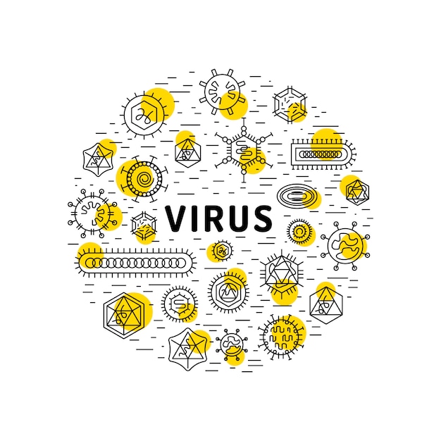 Vibrant Viral Vignette: Interconnected Geometric Virus Symbols | Jiffy ...