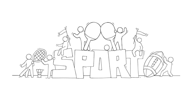 Diverse Stick Figure Group Forming the Word 'Sport' | Jiffy Designs