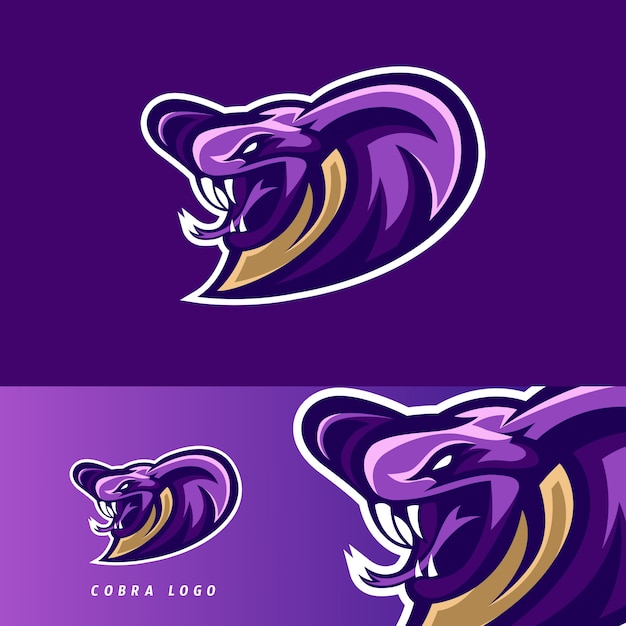 Fierce Cobra Mascot Logo in Vibrant Purple Hues | Jiffy Designs