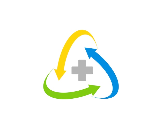 Vibrant Medical Symbol with Curved Arrows | Jiffy Designs