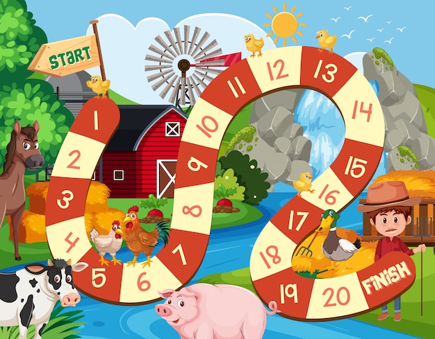 Vibrant Farm-Themed Game Board with Whimsical Characters | Jiffy Designs