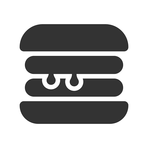 Minimalist Monochrome Burger Icon | Jiffy Designs