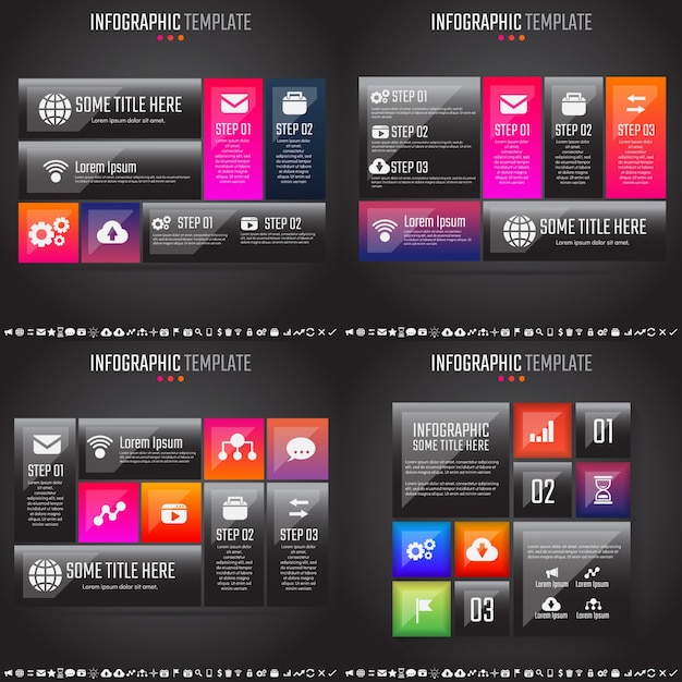 Vibrant Infographic Layouts with Colorful Iconography and Text | Jiffy ...