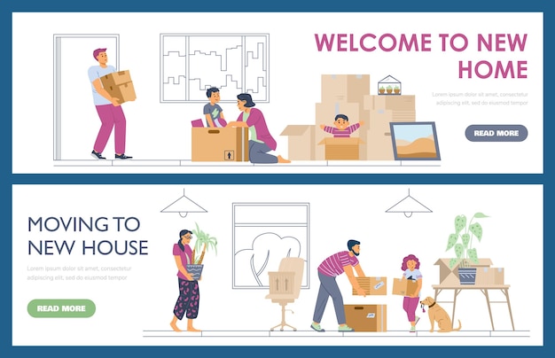 Vibrant Illustrations of Families Moving into New Homes | Jiffy Designs