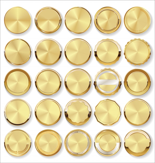 Elegant Gold Coin Collection: Diverse Metallic Discs for Branding ...
