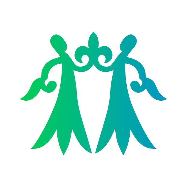 Playful Green Figures in Stylized Floral Design | Jiffy Designs