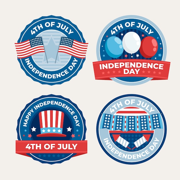 Vibrant 4th of July Independence Day Badge Collection | Jiffy Designs