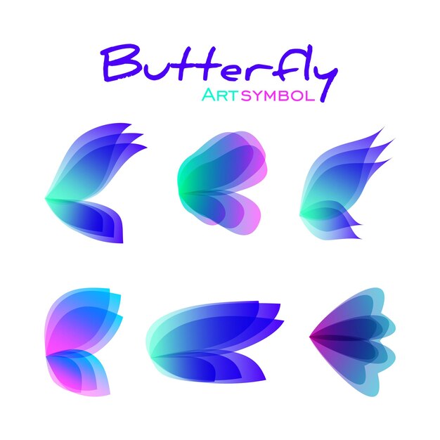 Vibrant Butterfly Symbols in Gradient Color Palette | Jiffy Designs