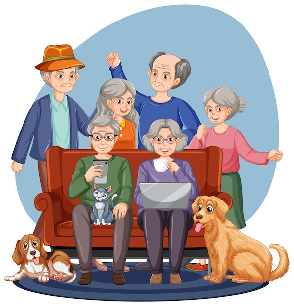 Joyful Family Portrait with Pets in Cozy Living Room | Jiffy Designs