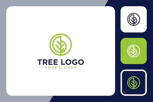 Minimalist Tree Logo with Green and White Emblem | Jiffy Designs