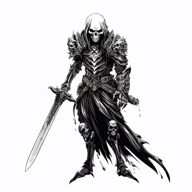 Fearsome Dark Knight Wielding Menacing Sword | Jiffy Designs
