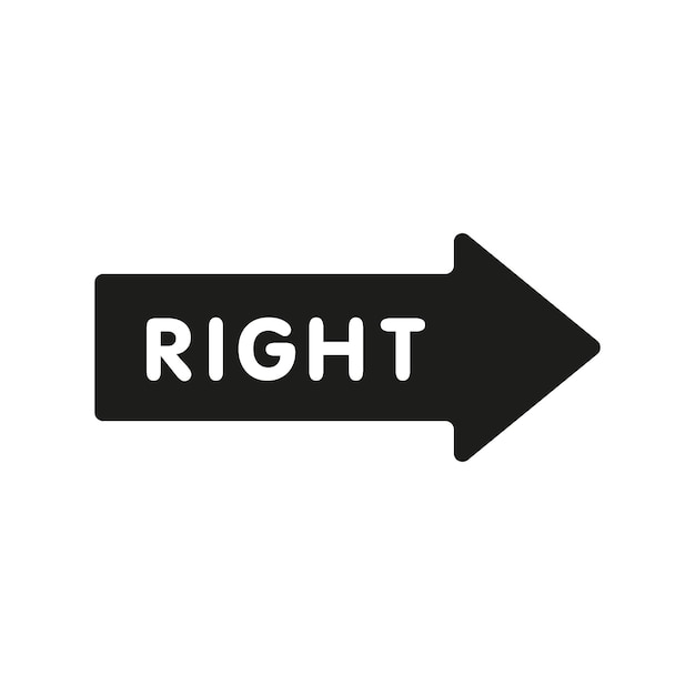 Minimalist Black and White Right Arrow Sign | Jiffy Designs