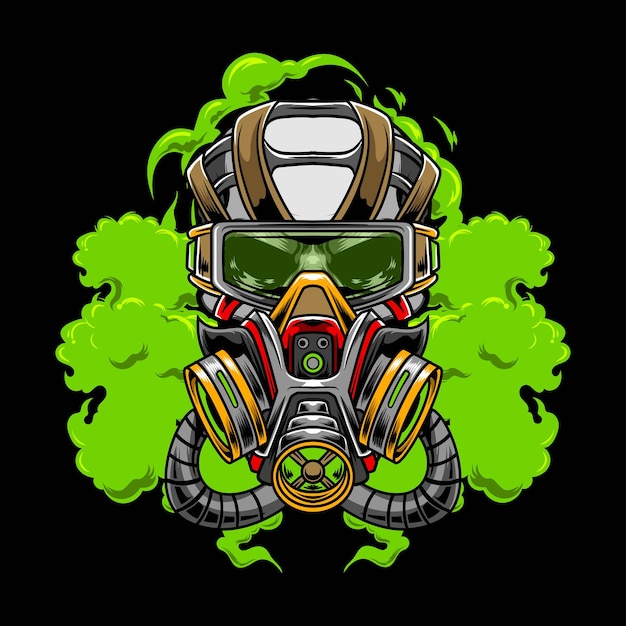 Vibrant Hazmat Suit Amid Toxic Green Clouds | Jiffy Designs