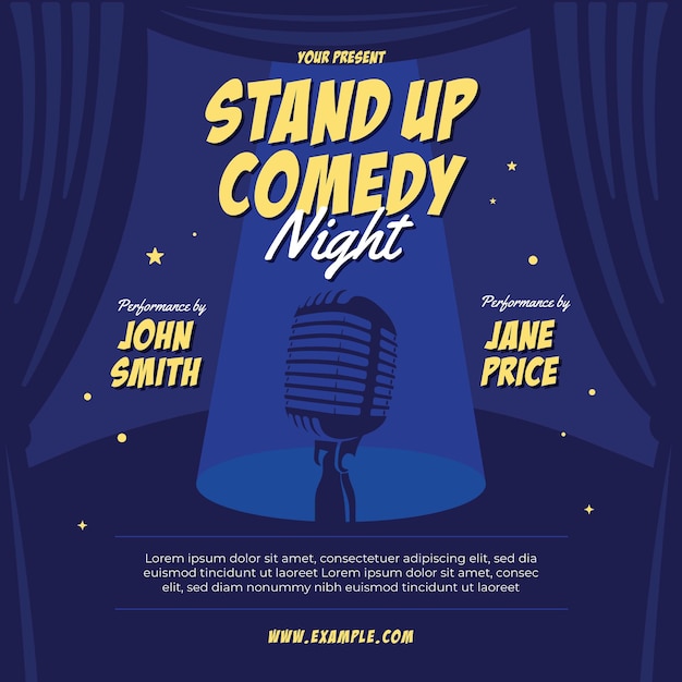 Vibrant Stand-Up Comedy Show with Iconic Performers | Jiffy Designs