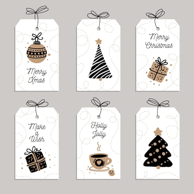 Festive Christmas Gift Tags with Ornaments, Trees, and Presents | Jiffy ...