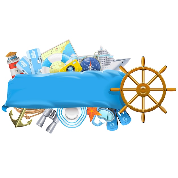 Vibrant Nautical Collage with Iconic Symbols and Accessories | Jiffy ...