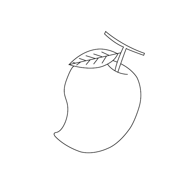 Minimalist Illustration of a Stylized Mango Fruit | Jiffy Designs