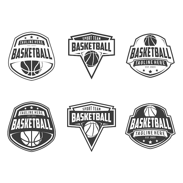 Diverse Collection of Stylized Basketball Insignia and Logos | Jiffy ...