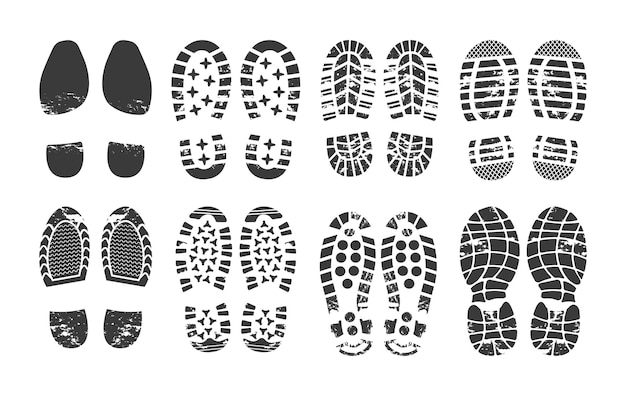 Diverse Footprint Silhouettes: Tread Patterns and Impressions | Jiffy ...