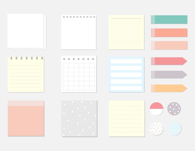 Minimalist Pastel Memo Notes and Sticky Labels Collection | Jiffy Designs