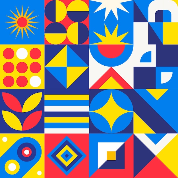 Vibrant Geometric Shapes and Patterns in Primary Colors | Jiffy Designs