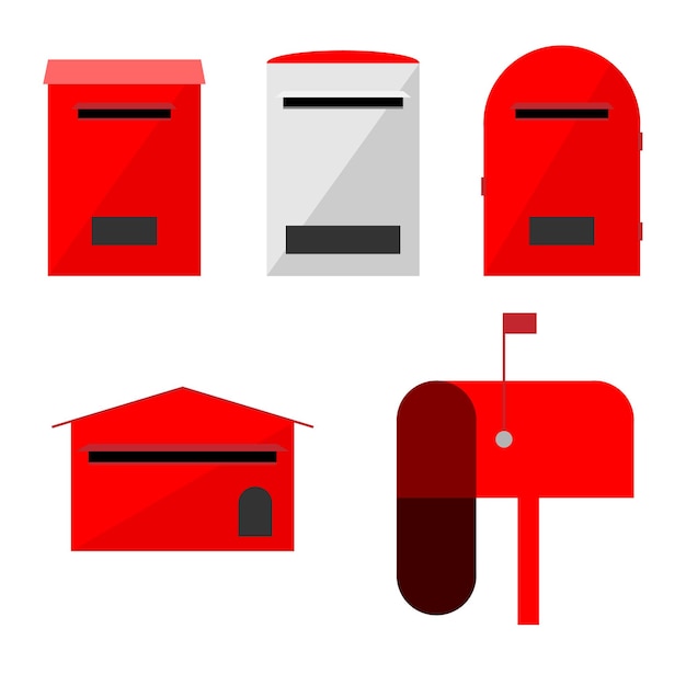 Vibrant Red Mailboxes: A Minimalist Postal Collection | Jiffy Designs