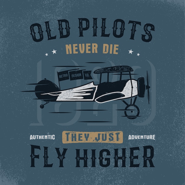 Vintage Airplane Illustration with Inspiring Slogan | Jiffy Designs