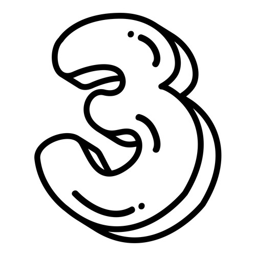 Cute Funny Number 3 Vector Illustration, Funny Cartoon Number Three ...