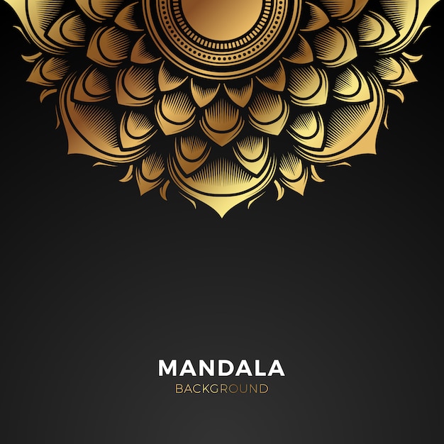 Radiant Golden Lotus Mandala on Elegant Black Background | Jiffy Designs