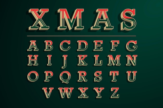 Vibrant Christmas-Themed Alphabet Typography Design | Jiffy Designs