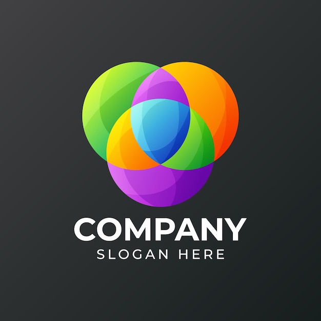 Vibrant Overlapping Circles Logo with Sleek Company Slogan | Jiffy Designs