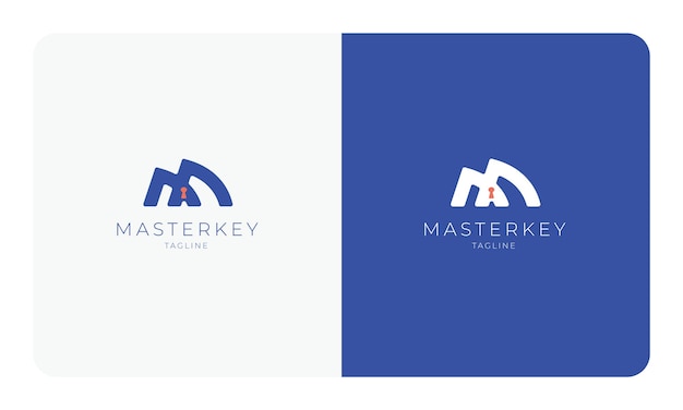 Elegant Blue Masterkey Logo with Minimalist Design | Jiffy Designs