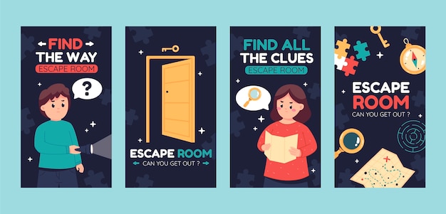 Escape Room Puzzle Adventure Collection with Diverse Characters | Jiffy ...