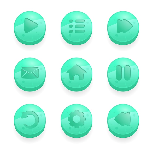 Vibrant Teal Minimalist Icon Collection for Digital Applications ...