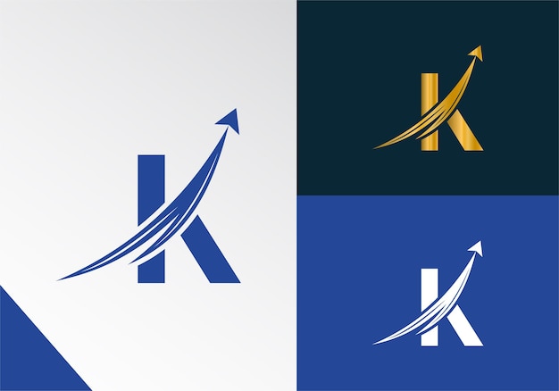 Dynamic Upward Arrows and Golden Letter K Symbols | Jiffy Designs